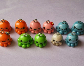 Items similar to Cute Octopus Charm - Kawaii Polymer Clay Octopus ...