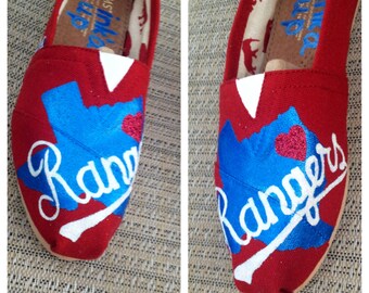 Popular items for texas rangers shoes on Etsy
