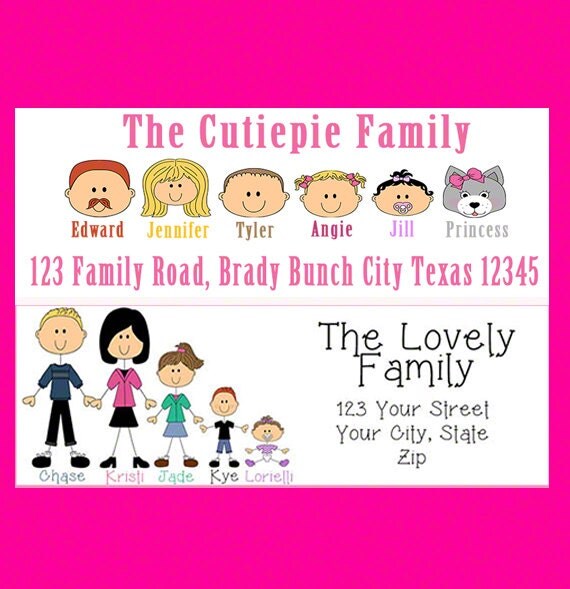 Family Address Labels Personalized Custom By MinkyTotDesigns Family Address Labels Personalized Custom By MinkyTotDesigns