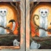 Ferret Art Print White Stoat Hierophant Tarot Card Pet