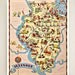 ILLINOIS MAP PRINT vintage picture map to frame perfect