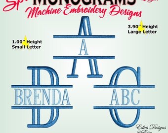 Split Monograms Machine Embroidery Designs Monograms Fonts