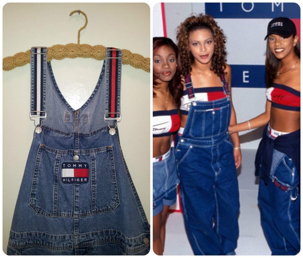 Tommy Hilfiger Oversized Overalls 90s Vintage Size Large