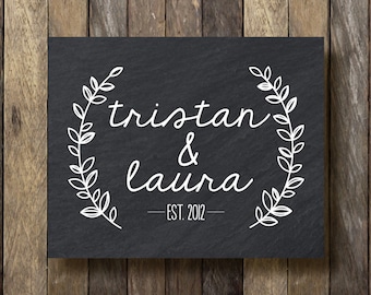Name Established Sign - Printable 8x10 - Chalkboard Established Print ...