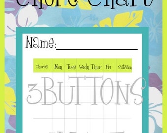 ON SALE PERSONALIZED Boys Girls Hawaiian Chore Reponsibility Chart ...