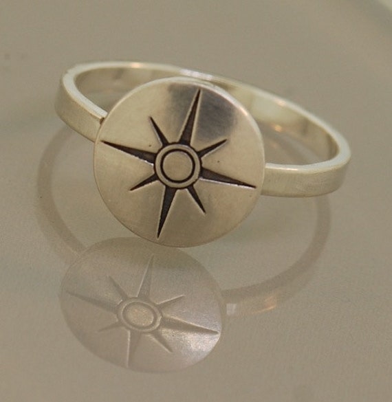 Items Similar To Rose Compass Ring On Etsy