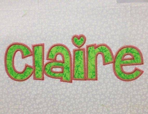 No. 151 Claire Applique Monogram Font Embroidery Designs 1 2