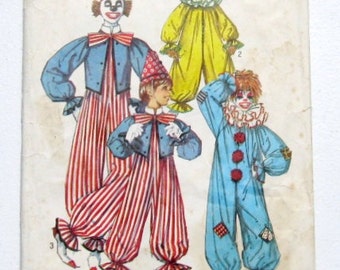 Items similar to Vintage Clown Sewing Pattern | 1970 Simplicity Boys ...