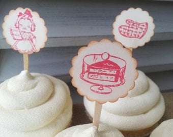 Chef cupcake toppers | Etsy