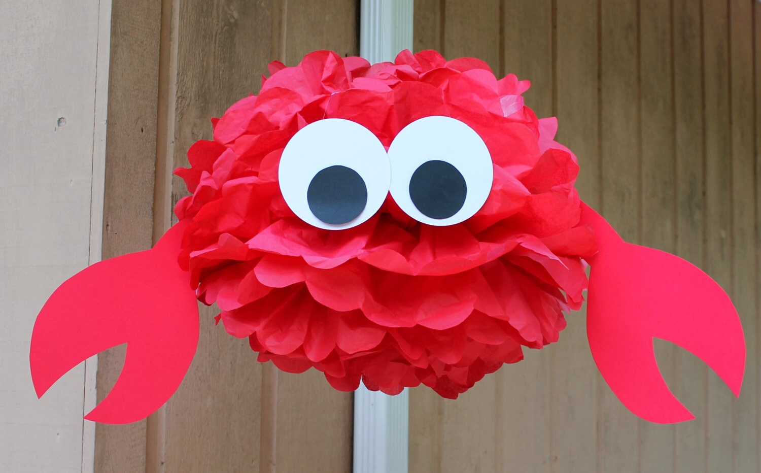 Crab tissue paper pom pom kit under the sea ocean water