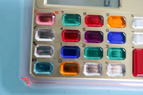 Vintage 1990s GEM JEWELED Calculator WORKS