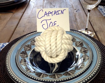 10 Navy Blue Nautical Wedding Rope Table Number by MysticKnotwork