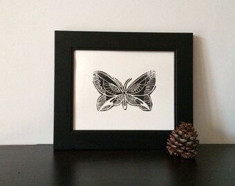 Popular items for butterfly linocut on Etsy