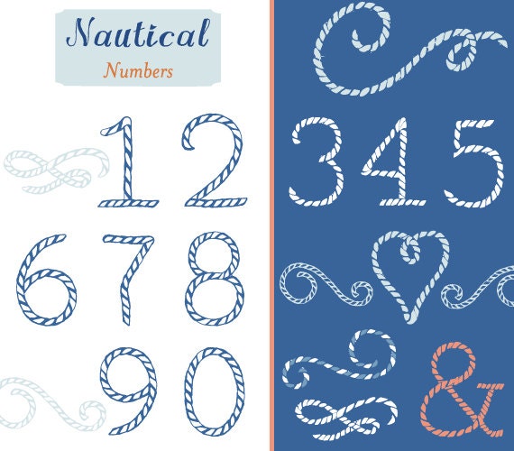 CLIP ART Nautical Numbers for commercial and personal use