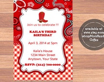 Popular items for bandana invitation on Etsy