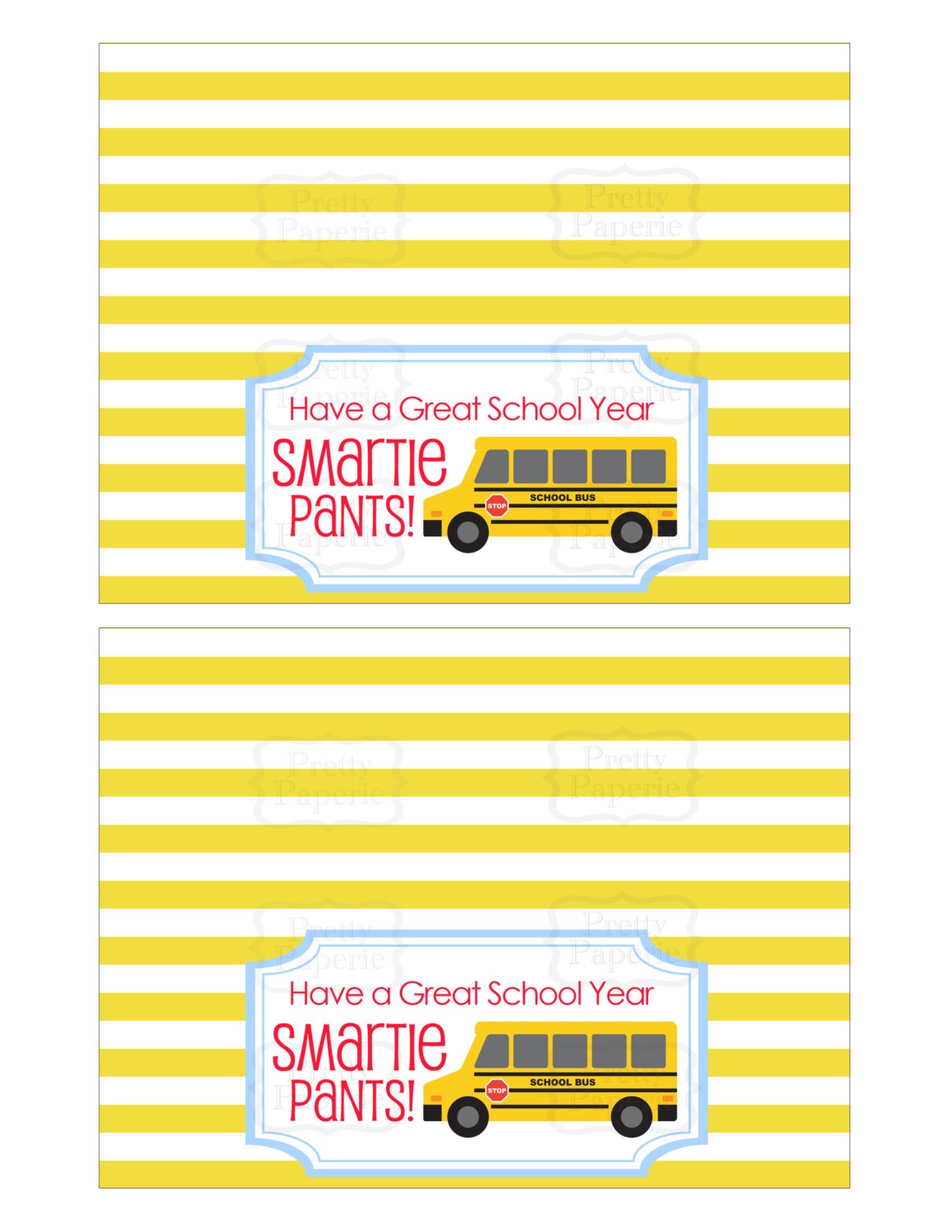 INSTANT Download-Back to School Treat Bag Tags: Smartie Pants