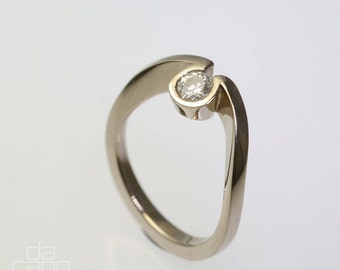 Champagne diamond ring by flourishandmajesty on Etsy