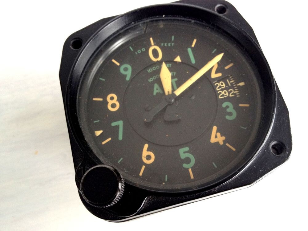C. G. Conn C-12 sensitive altimeter flight instrument vintage
