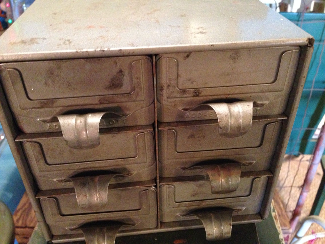 Vintage Metal Drawer. Metal Storage. Vintage Metal. Vintage Address ...