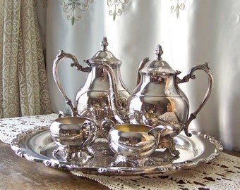 Antique Tea Set Rogers Silver Plate Tea Service Silver Plate Serving ...