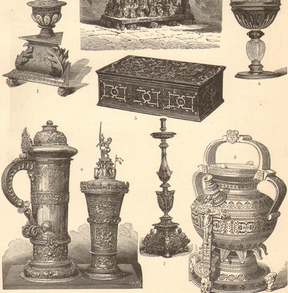 1890 Art of the Renaissance Original Antique Engraving – Haute Juice