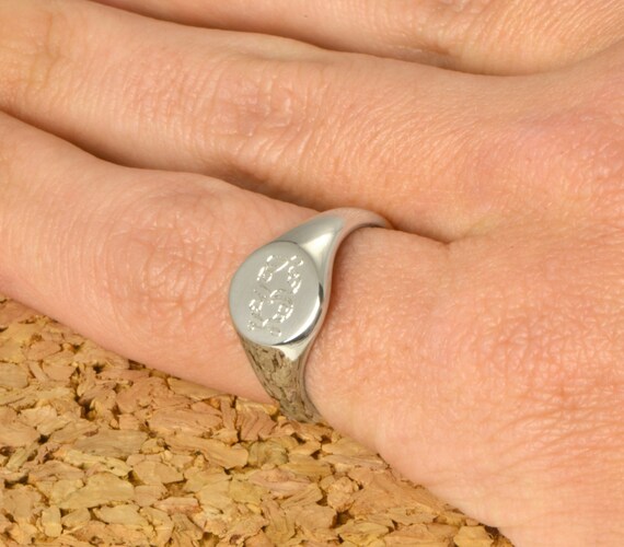 Monogram Signet Ring Sterling Silver Monogram Ring Engraved