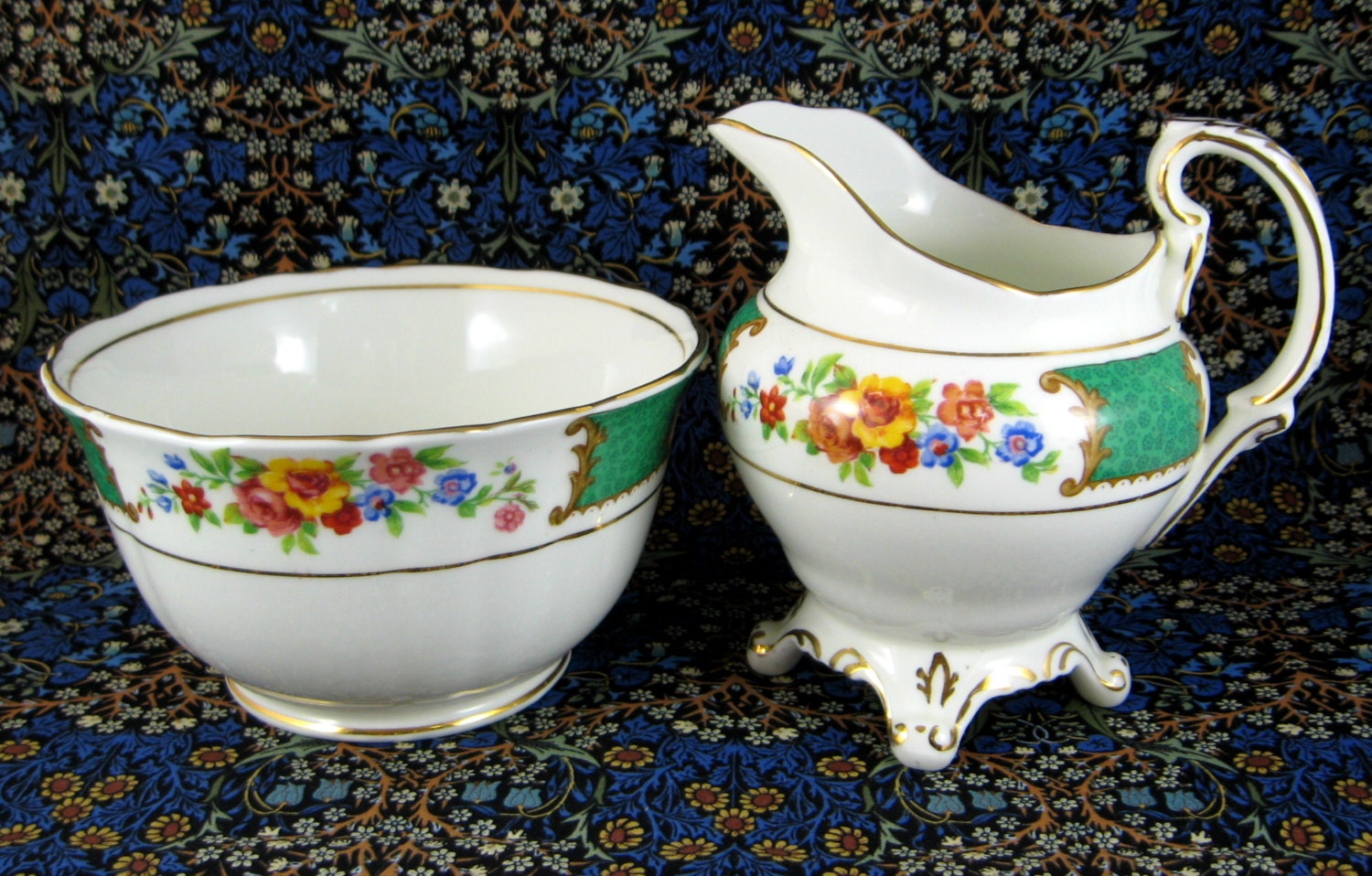 Vintage Allertons England Georgian Cream And Sugar 1930s Creamer Sugar ...