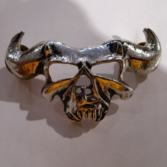 Deadstock DANZIG pin Die Cut Metal pin Danzig SKULL pin