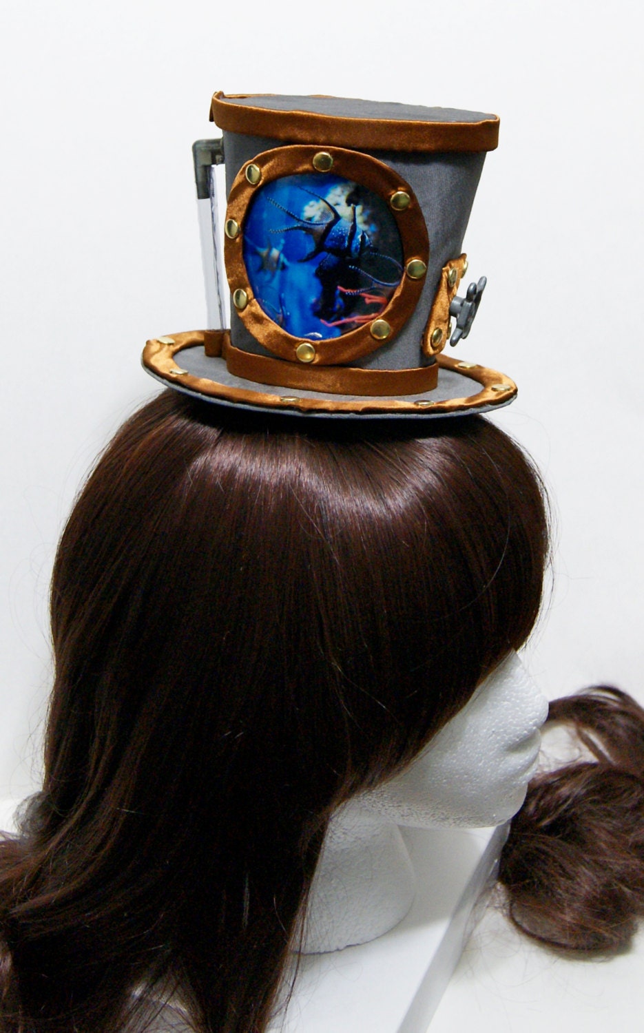 Nautical Steampunk Aquarium Porthole Top Hat Made to Order