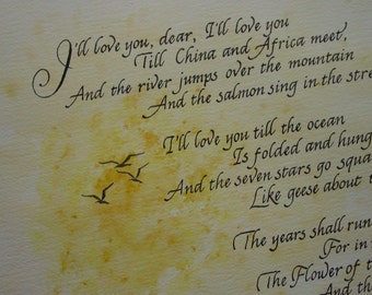 Unique calligraphy poem related items | Etsy