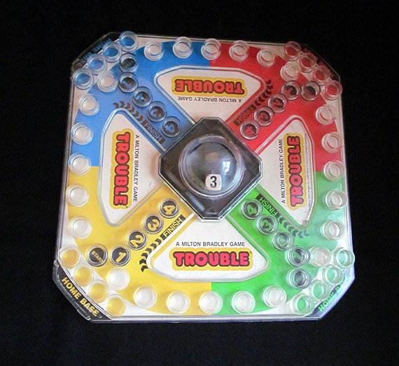 Vintage Milton Bradley Trouble Game Board 1986