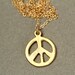 Gold peace sign necklace peace necklace delicate and
