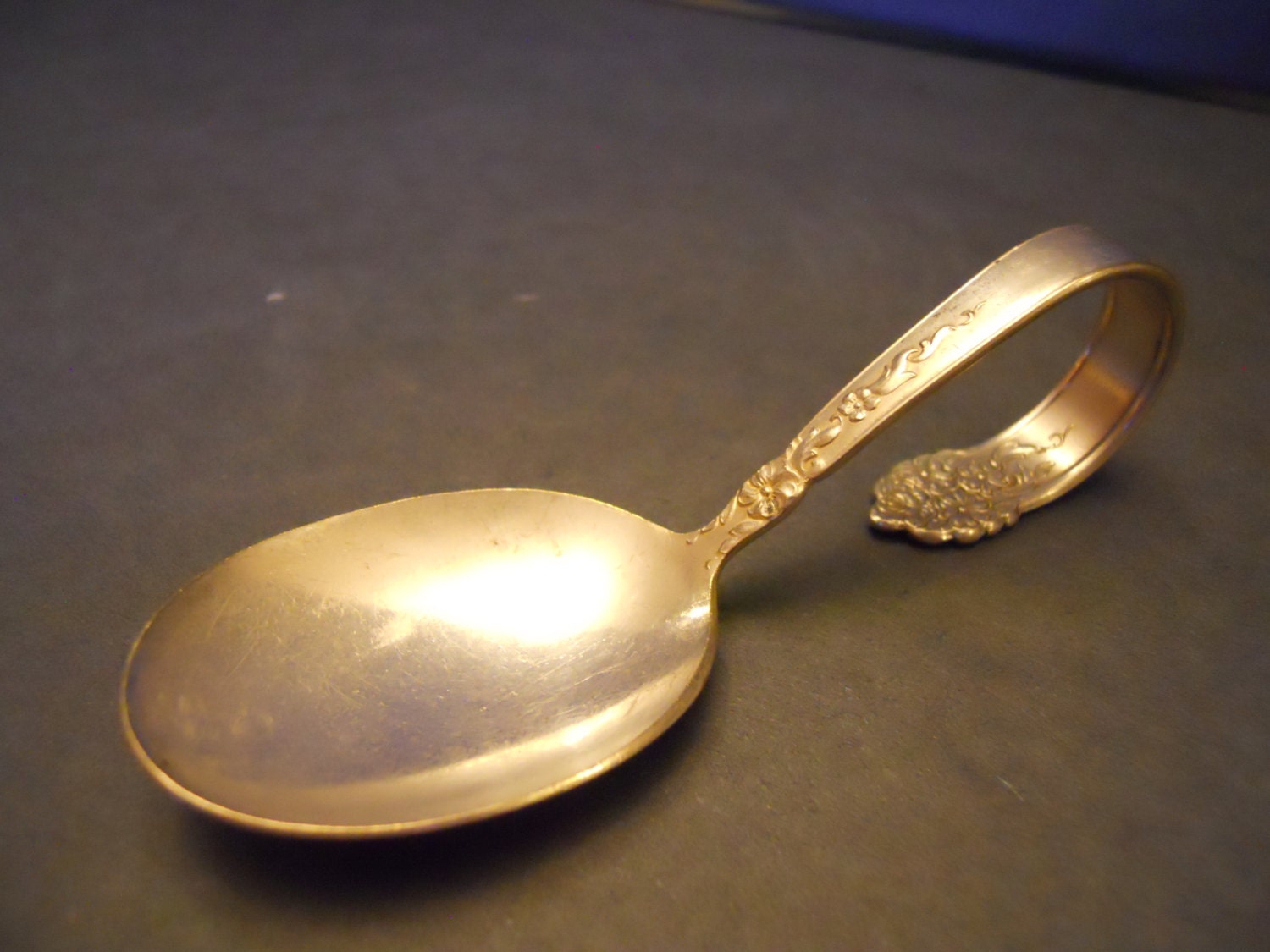 Vintage King Edward Pattern Silverplate Baby Feeding Spoon