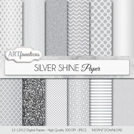 Silver Papers SILVER SHINE digital paper with