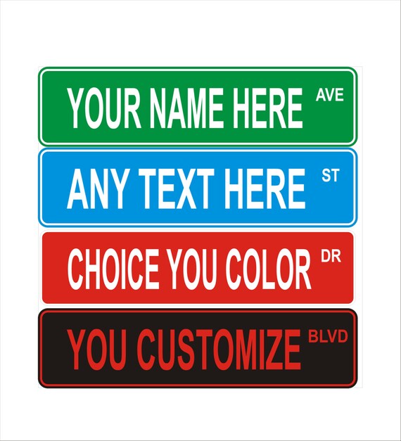 2 Sided Aluminum Custom Personalized Street Signs by KrazySignsUSA