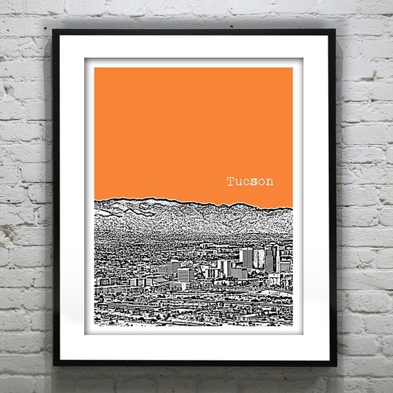 Tucson Arizona Poster Print Art Skyline