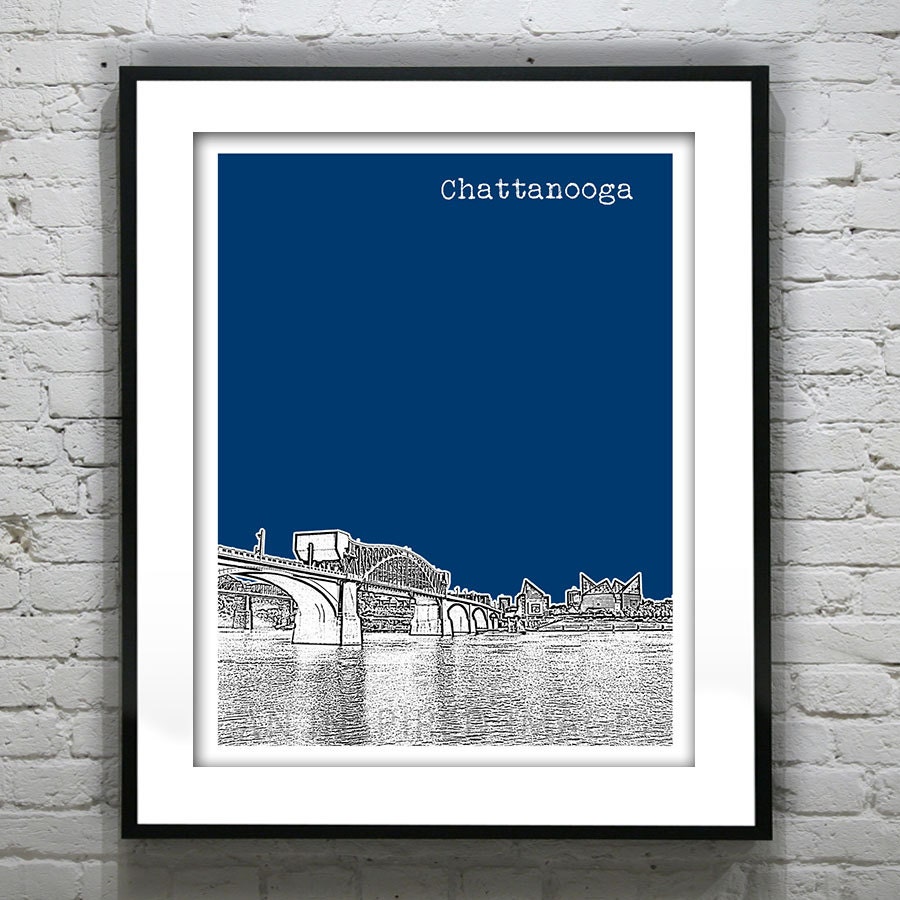 Chattanooga Poster Tennessee Art Print Skyline TN Version 1
