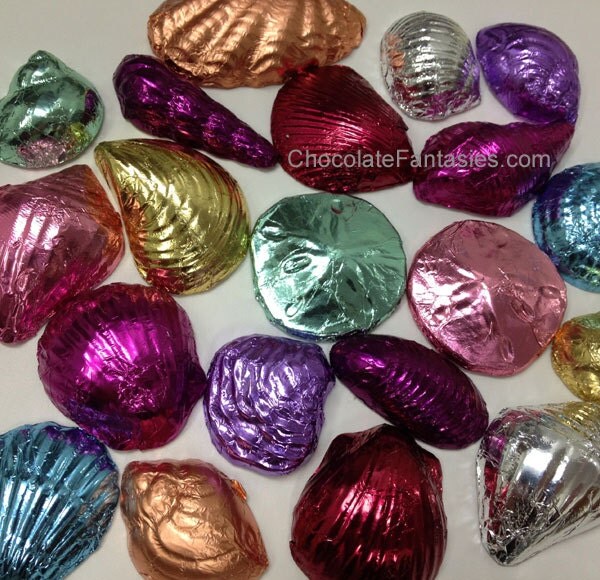 Foil Wrapped Chocolate Seashells 1 lb Any Chocolate Flavor