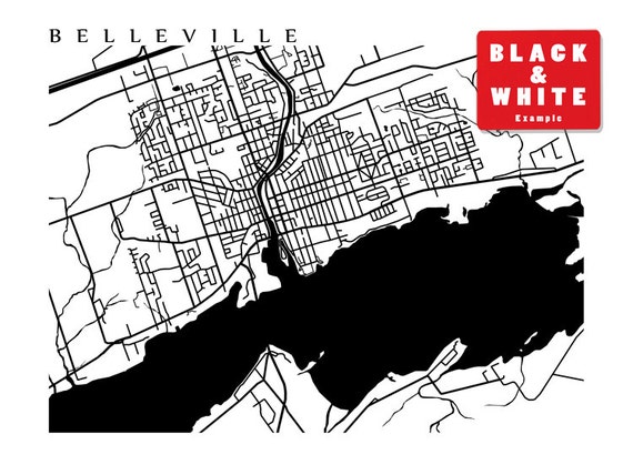 Belleville Map Print Ontario Poster Choose your size and