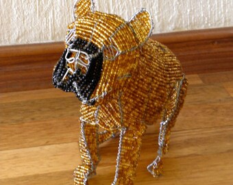 African Beaded Wire Animal Sculpture CHEETAH X-LARGE by Hadeda