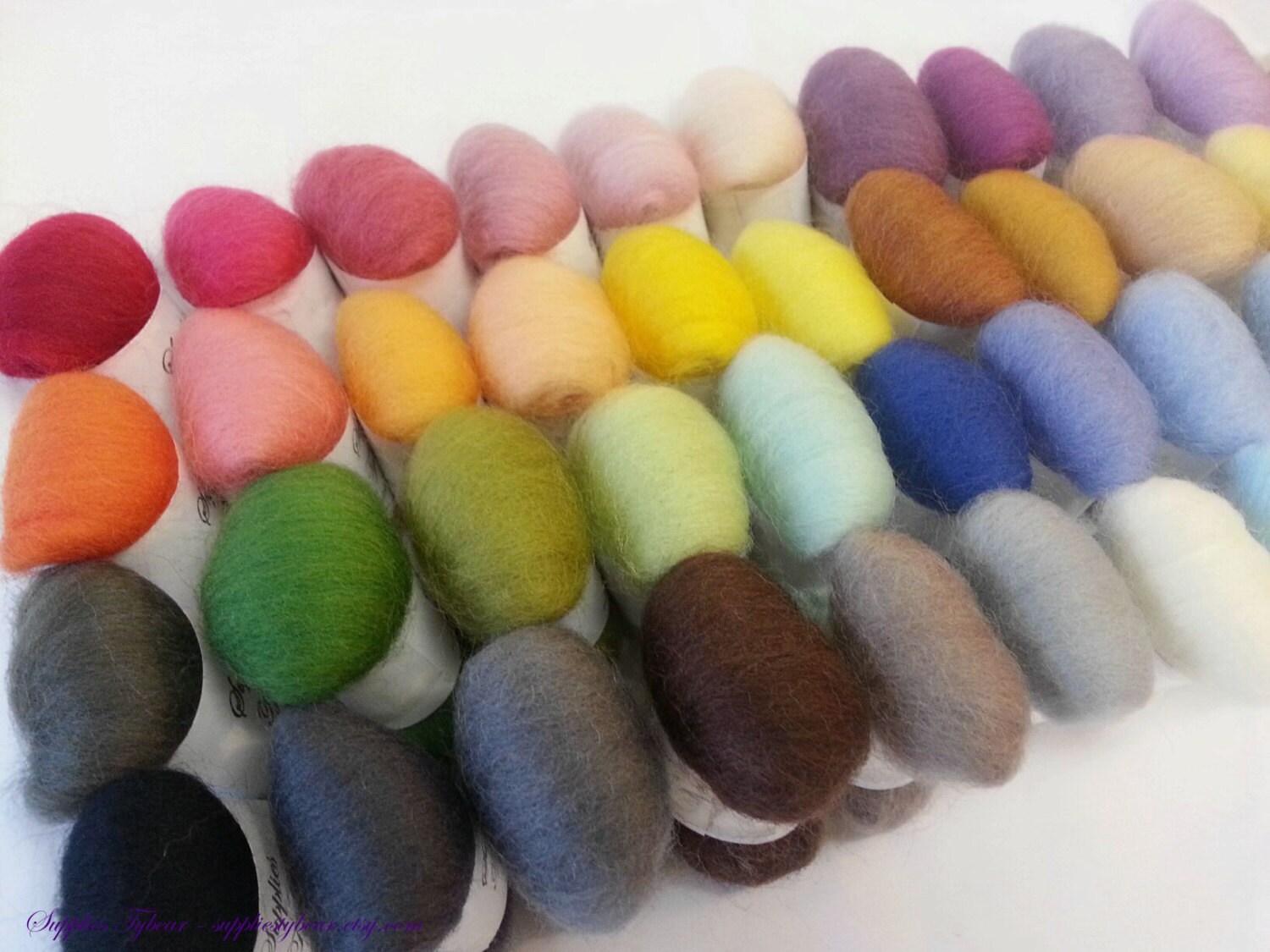 SALE 38 colors190gram needle felting wool by SuppliesTybear