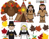 Items similar to Thanksgiving November Pilgrim Native American Indian ...