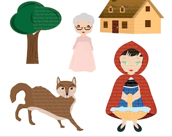 Popular items for little red riding hood clip art on Etsy