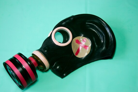 custom gp5 gas mask religious themed by fetisimocouture on Etsy