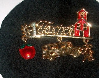Popular items for teacher brooch on Etsy
