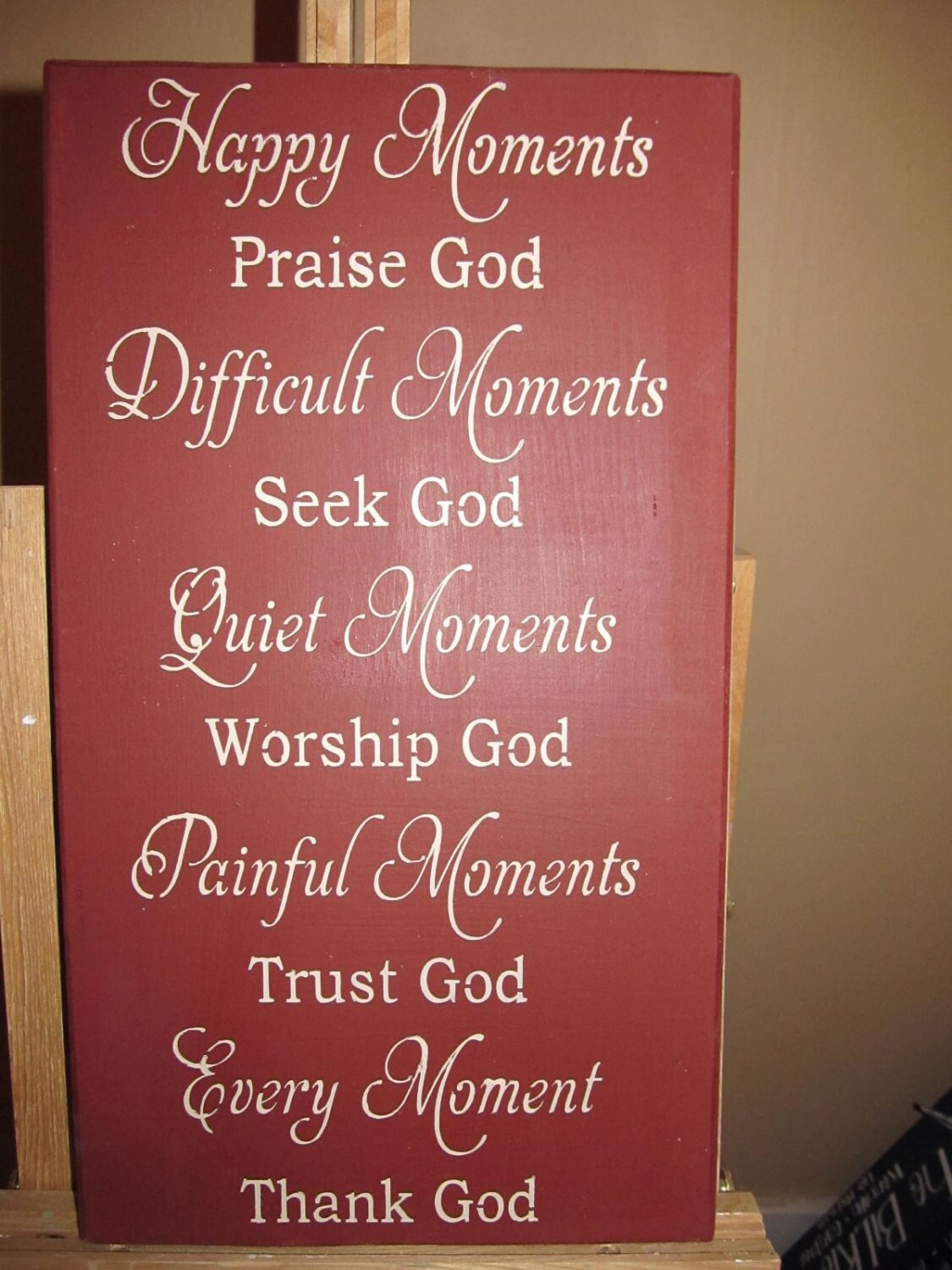 Praise God love family wooden sign free hand by DandLSigns1