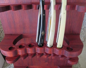 Extra Large Wall Hanging Straight Razor Display Stand With Custom Engraving