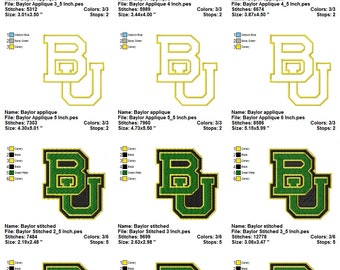 BAYLOR BEARS Embroidery Designs Set
