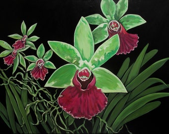 Orchid painting | Etsy