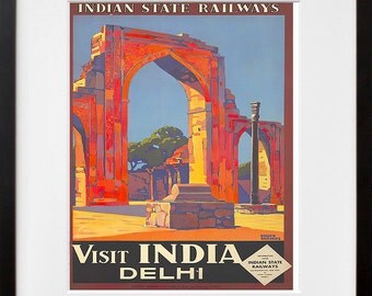 Travel Poster India Art Print Retro TR120 by Blivingstons on Etsy